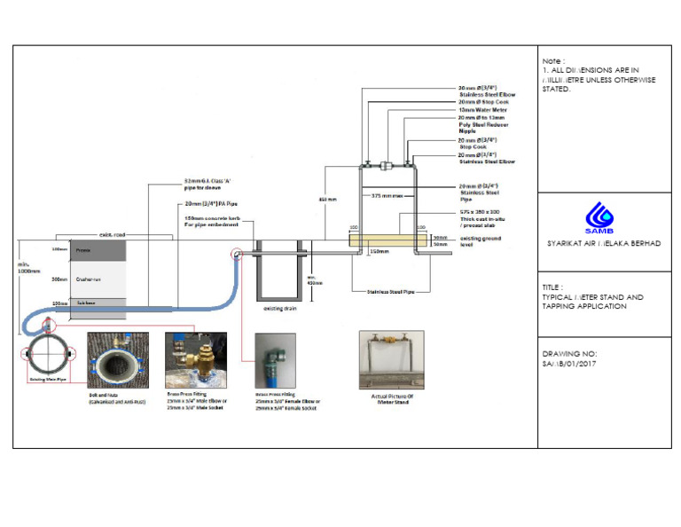 Schematic Drawing - Individual Meter Stand & Tapping PDF | PDF