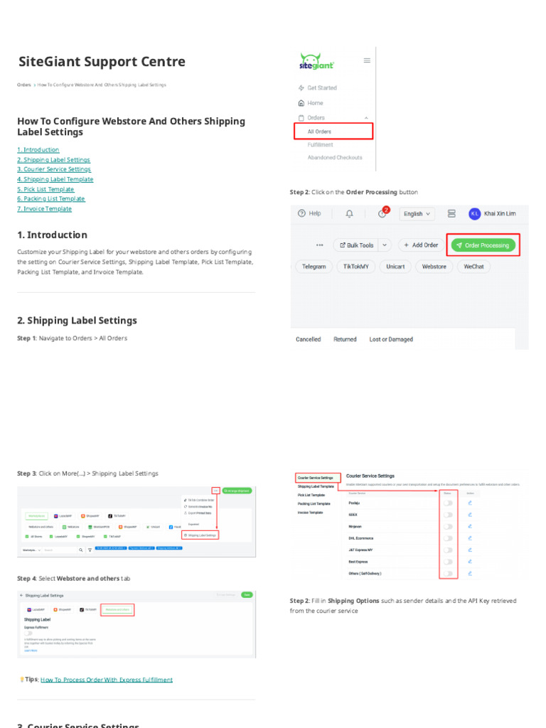 How To Configure Webstore and Others Shipping Label Settings ...