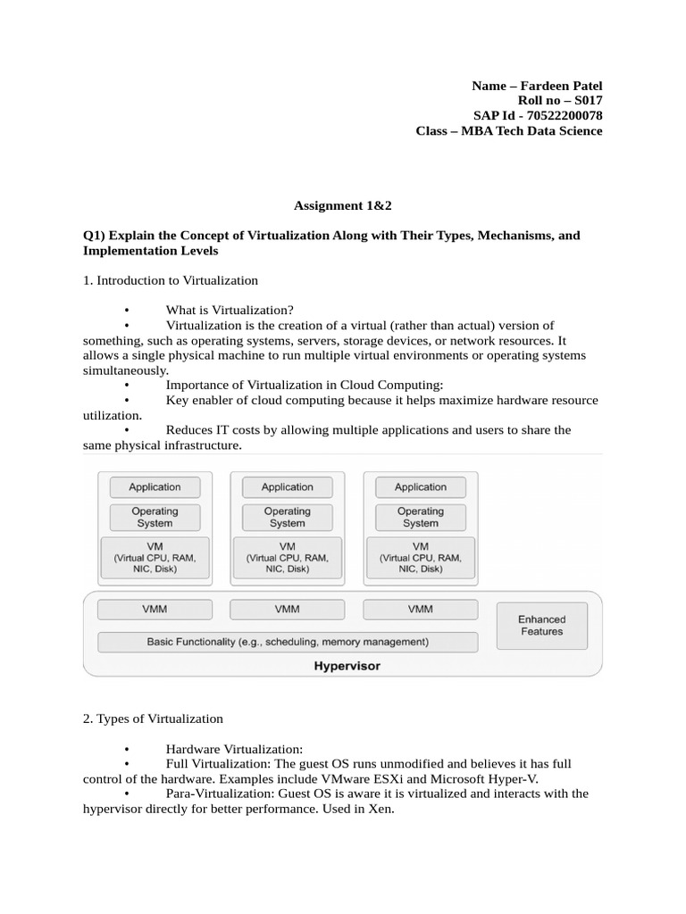 S017_Assignment 1&2 | PDF | Virtualization | Virtual Machine