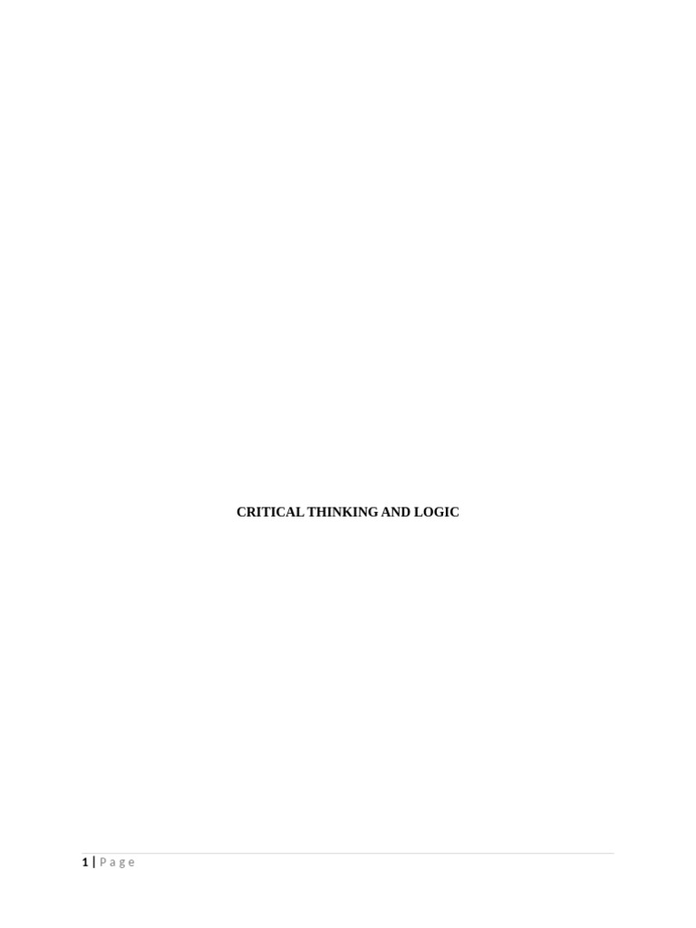 Critical Thinking Notes | PDF | Argument | Logical Consequence