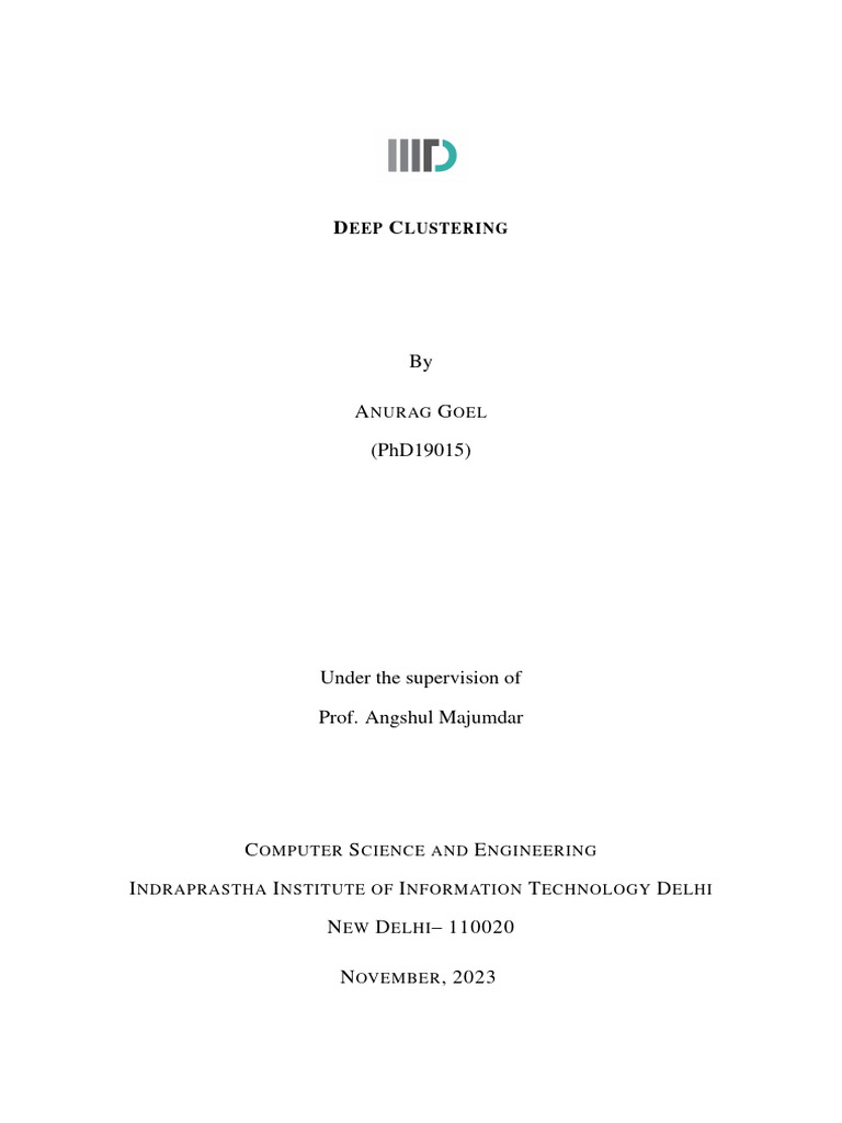 PhD_Thesis_Anurag_Goel | PDF | Cluster Analysis | Artificial Neural Network