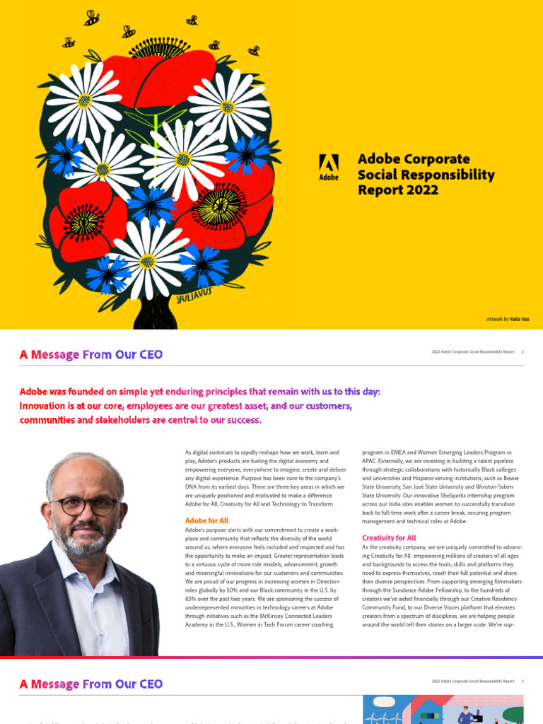 Adobe CSR Report 2022 | PDF | Recruitment | Corporate Social Responsibility