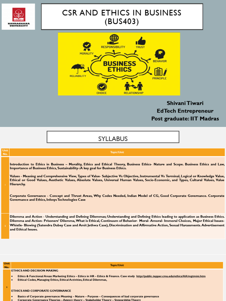Bus_Ethics chapter1 | PDF | Corporate Governance | Governance