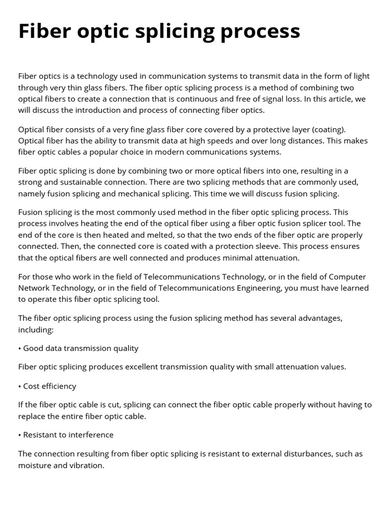 Fiber optic splicing process_20241022_190230_0000 | PDF