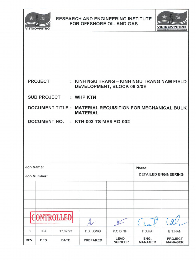 Ktn-002-Ts-Me6-Rq-002 - 0 - Material Requisition For Mechanical Bulk ...