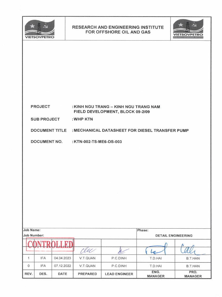 KTN-002-TS-ME6-DS-003 - 1 - DS - Diesel Transfer Pump | PDF | Pump | Chemical Engineering