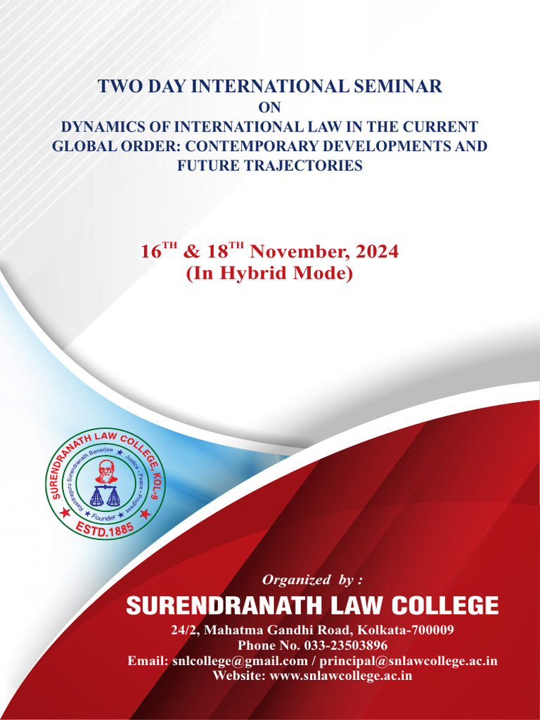 Surendranath Law Seminar 2024 Edit-1 | PDF | International Law | United Nations