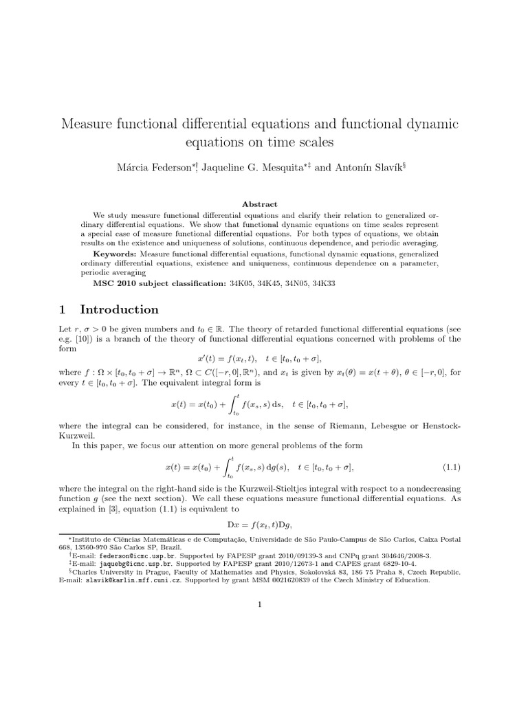measure-equations | PDF | Equations | Differential Equations