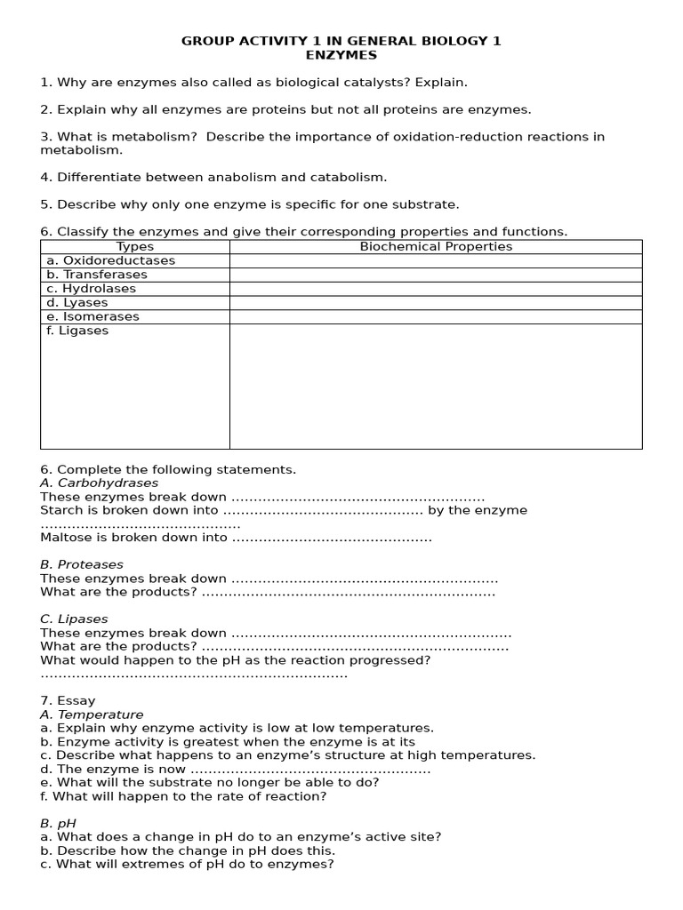 GROUP ACTIVITY 1 IN GENERAL BIOLOGY 1 | PDF
