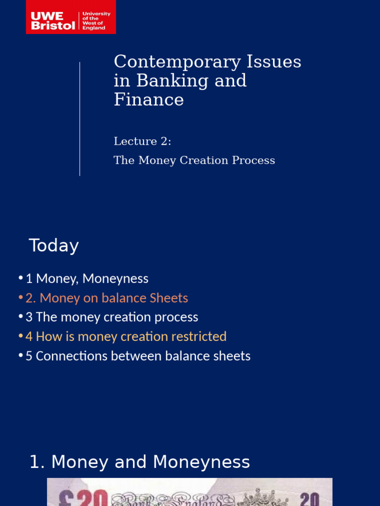 Lecture 2 The Money Creation Process | PDF | Banks | Money