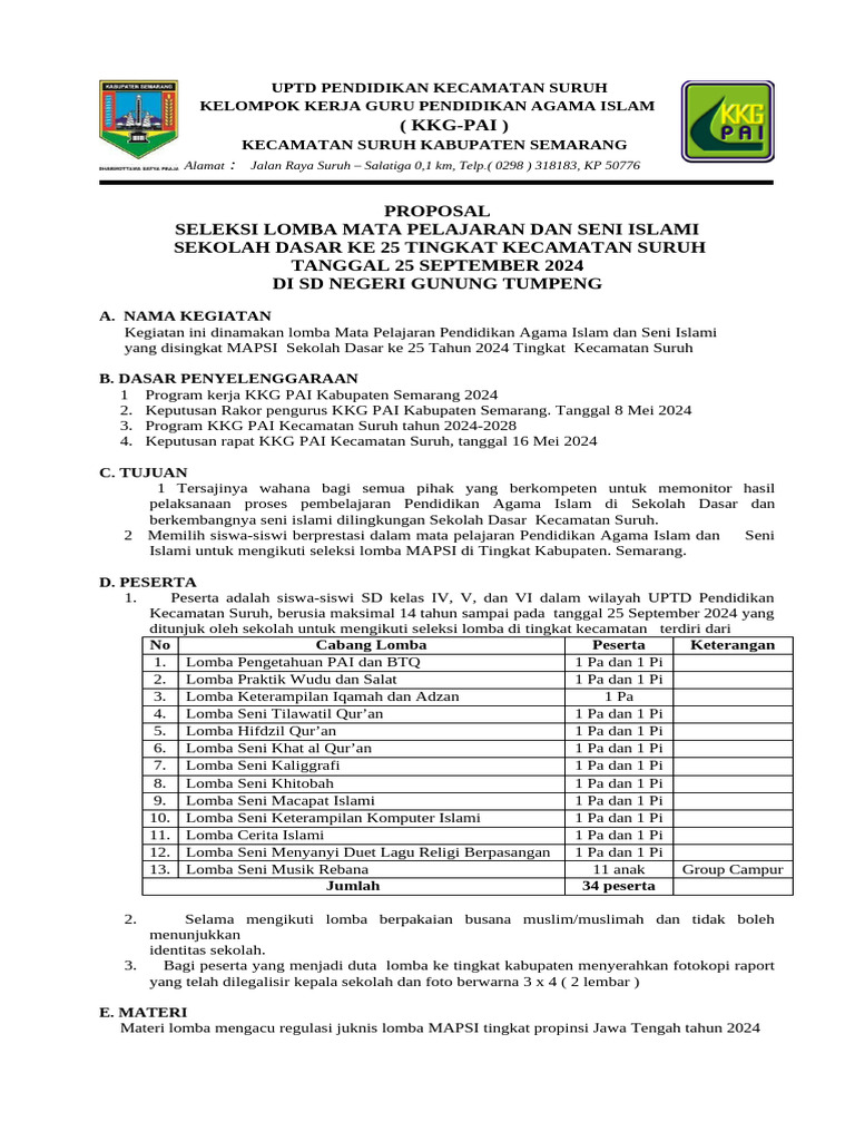 Proposal Lomba Mapsi Th. 2024 | PDF
