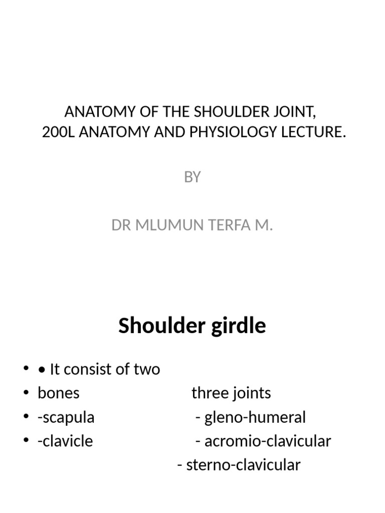 Anatomy of The Shoulder Joint | PDF | Shoulder | Joints