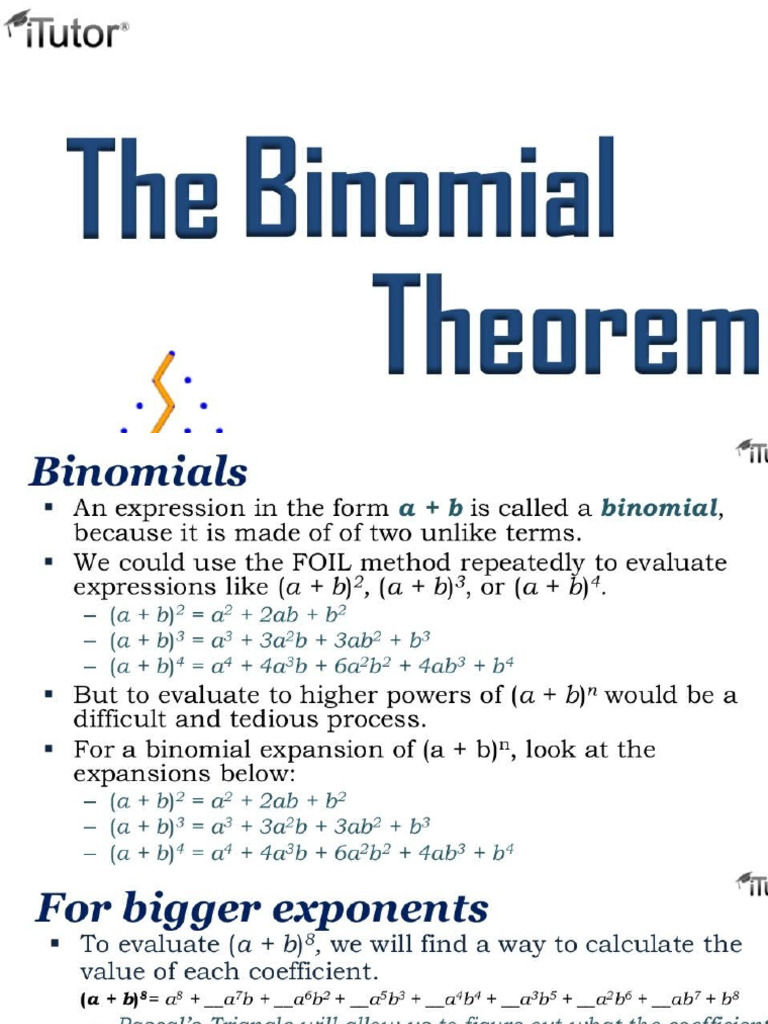 Chapter 8 Binomial Theorem | PDF