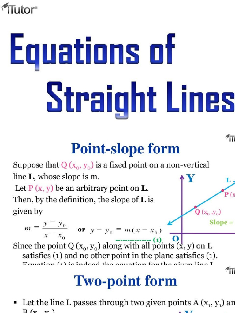 Chapter 10 Straight Lines | PDF