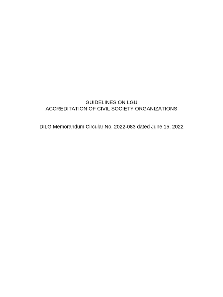 GUIDELINES ON CSO ACCREDITATION | PDF | Government