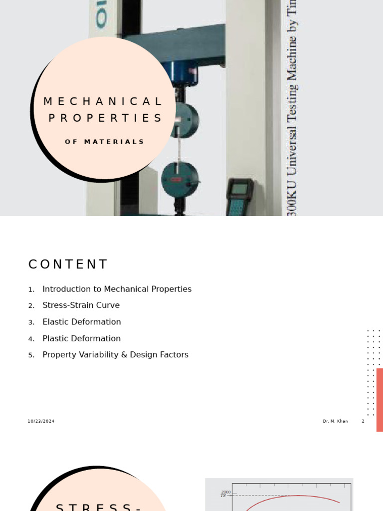 Lec 02 - Mechanical Properties of Materials | PDF | Elasticity (Physics) | Strength Of Materials