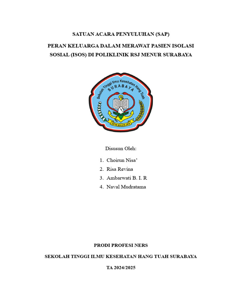 Sap - Perawatan Isos - Poli - Kel Anggrek | PDF