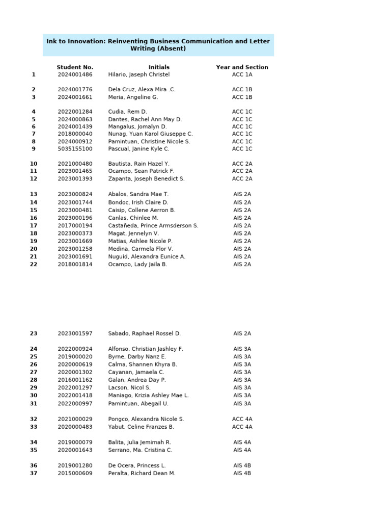Student Enrollment List by Section | PDF