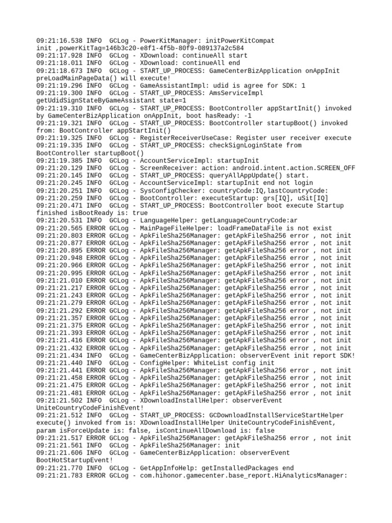 GameCenter Startup Log Analysis | PDF | Computing | Software