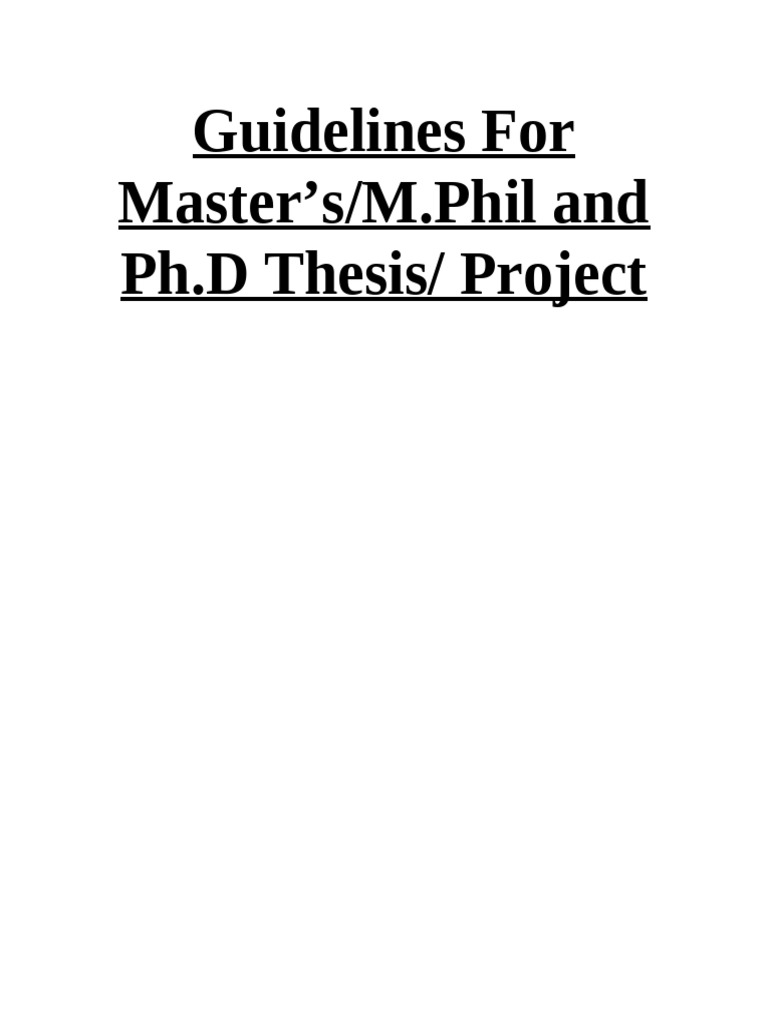 Regulations For M Phil Ms PHD | PDF | Thesis | Doctor Of Philosophy