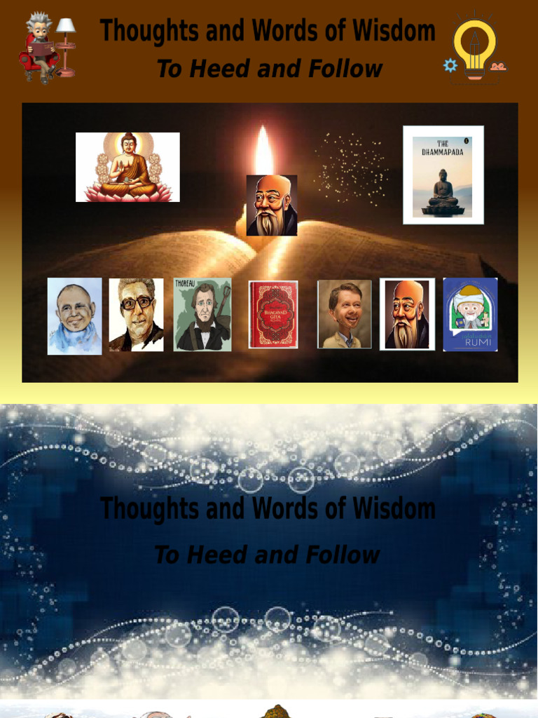 Thoughts and Words of Wisdom To Heed and Follow (English) | PDF