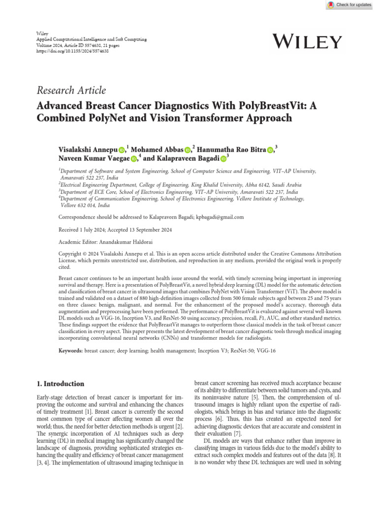 Applied Computational Intelligence and Soft Computing - 2024 - Annepu - Advanced Breast Cancer ...