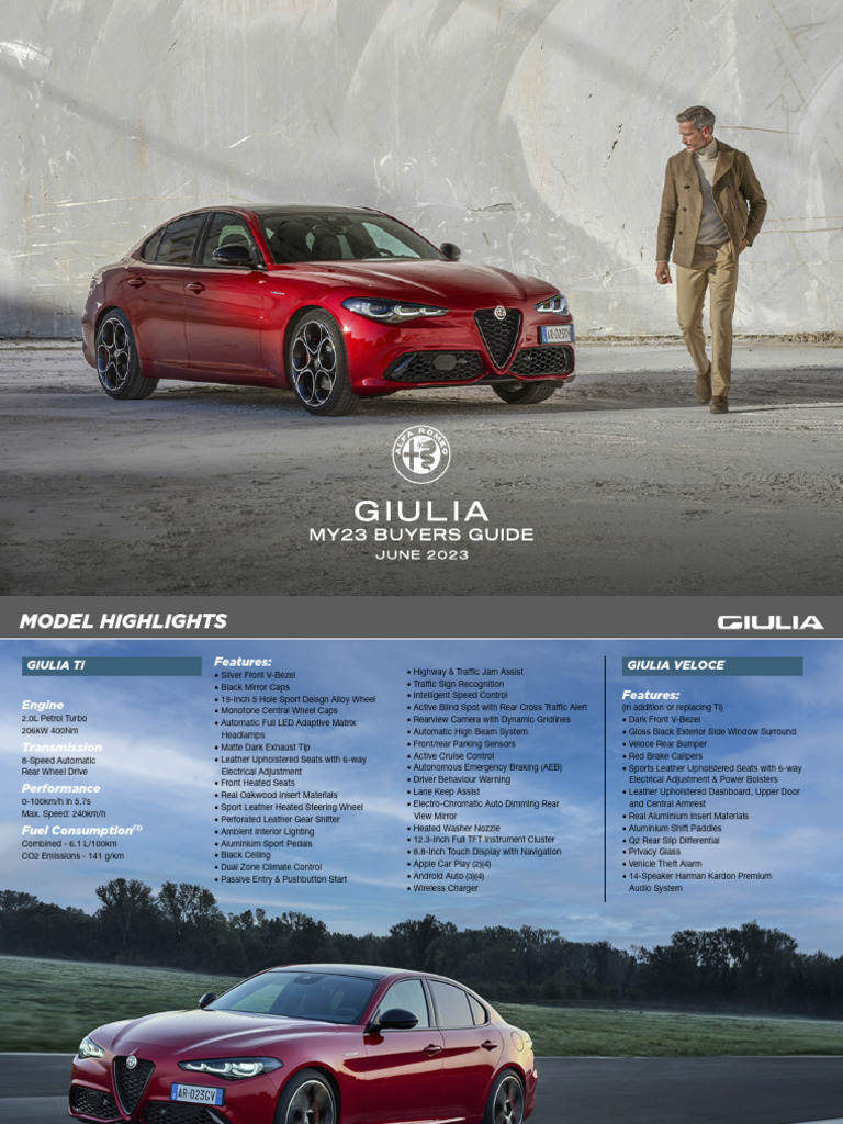 Giulia My23 Buyers Guide June 2023 | PDF | Automatic Transmission | Motor Vehicle