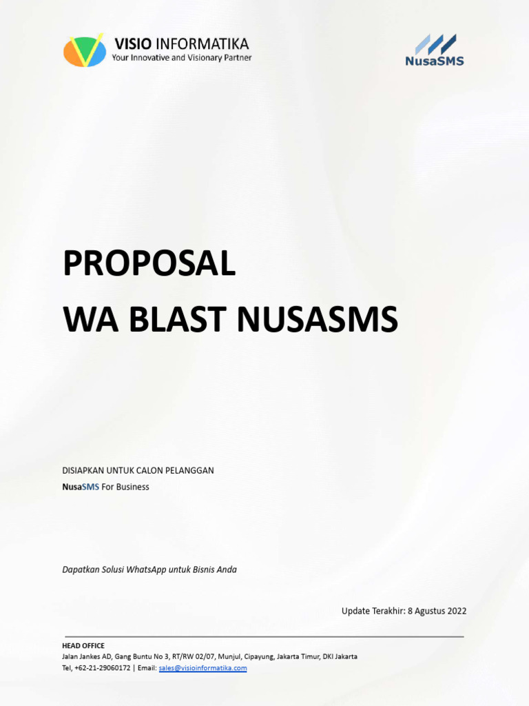 2022 Proposal Layanan Wa Blast Nusasms | PDF | Bisnis