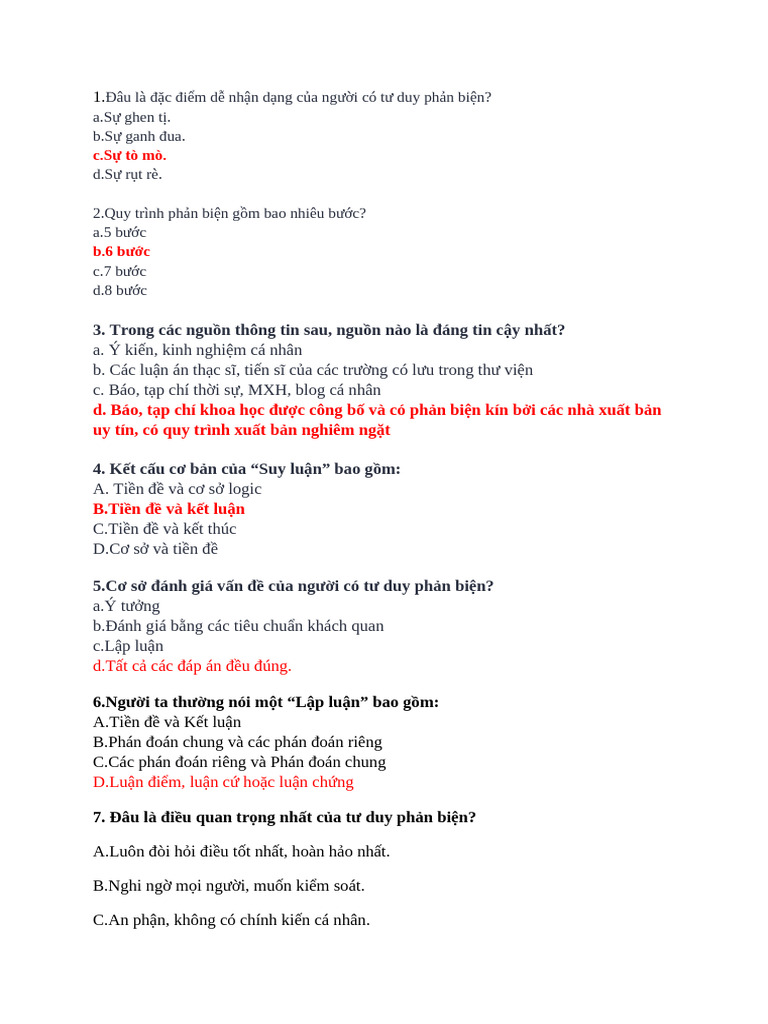 Trắc Nghiệm Tdpb | PDF