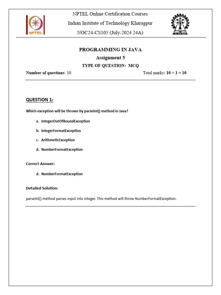 Week 05 Assignment Solution | PDF | C (Programming Language) | Method ... Week 05 Assignment Solution | PDF | C (Programming Language) | Method ...