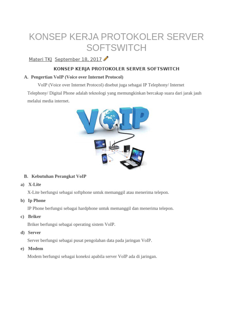 Konsep Kerja Protokoler Server Softswitch | PDF