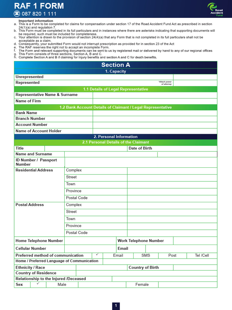Claims forms_ new | PDF | Traffic Collision | Intersection (Road)