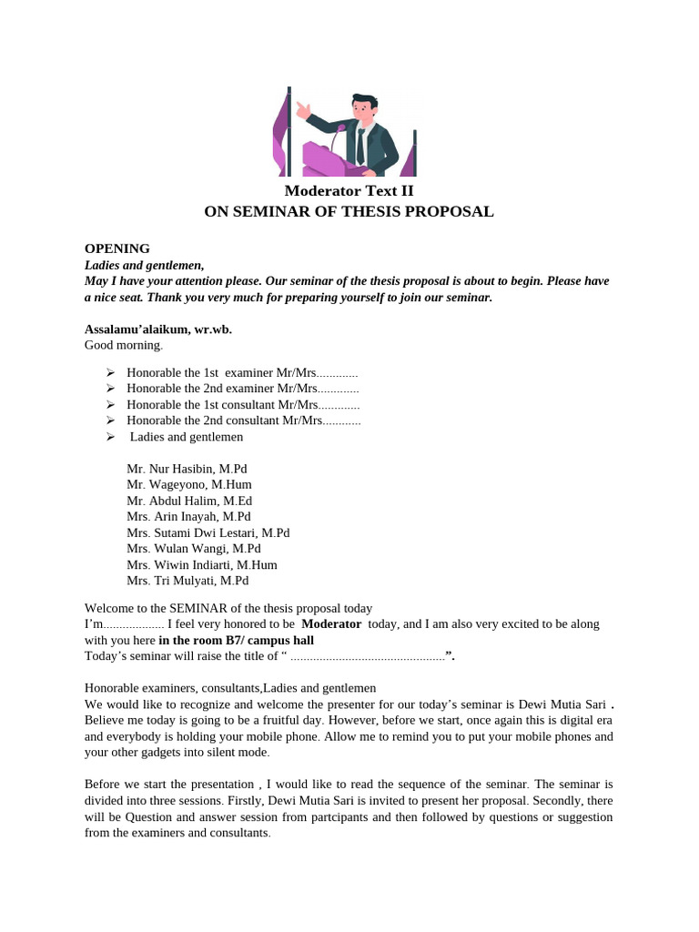 Teks Moderator Sempro | PDF