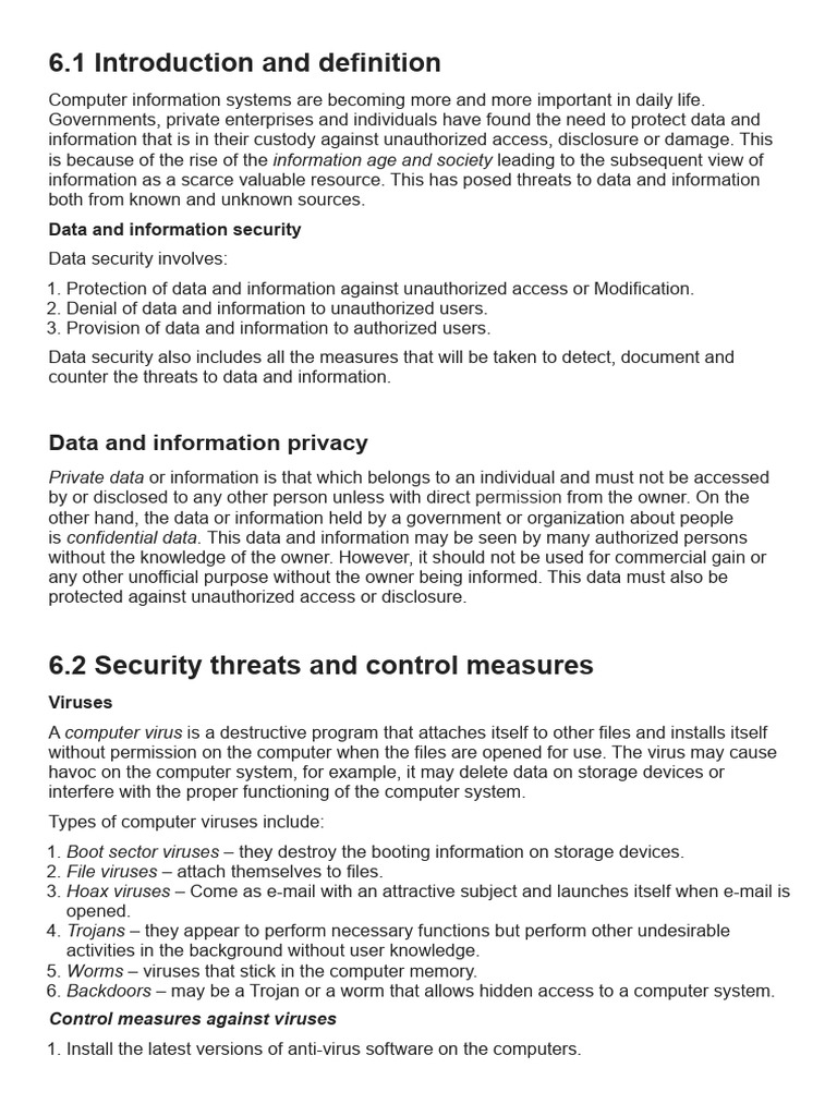 Data Security and Control Measures | PDF | Computer Virus | Security
