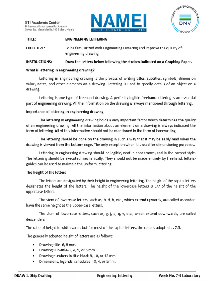 ENGINEERING-LETTERING | PDF | Drawing | Letter Case
