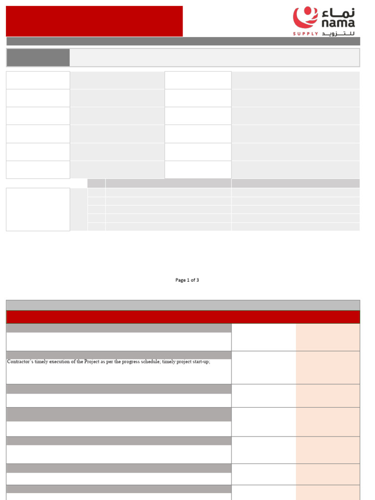 Contractor Performance Report Template-TUV Contractor | PDF | Business Contractor Performance Report Template-TUV Contractor | PDF | Business