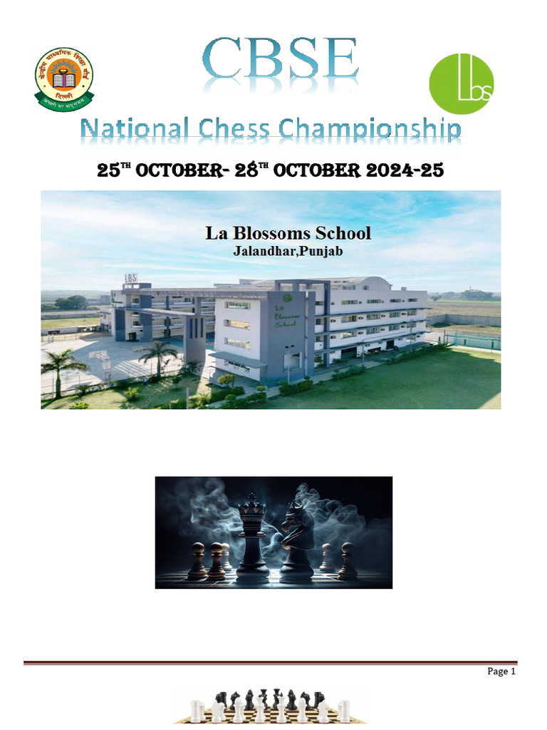 CBSE National Chess Championship 2024-25 Final | PDF | Identity ...