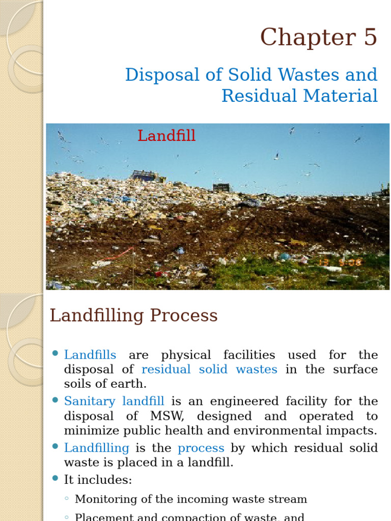 Chapter 5, solid waste management, landfill | PDF | Landfill | Waste ...