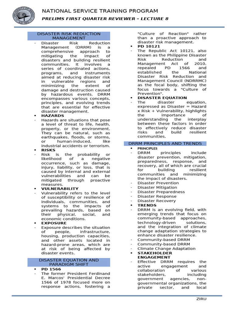 Disaster Risk Reduction Management | PDF | Climate Resilience ...