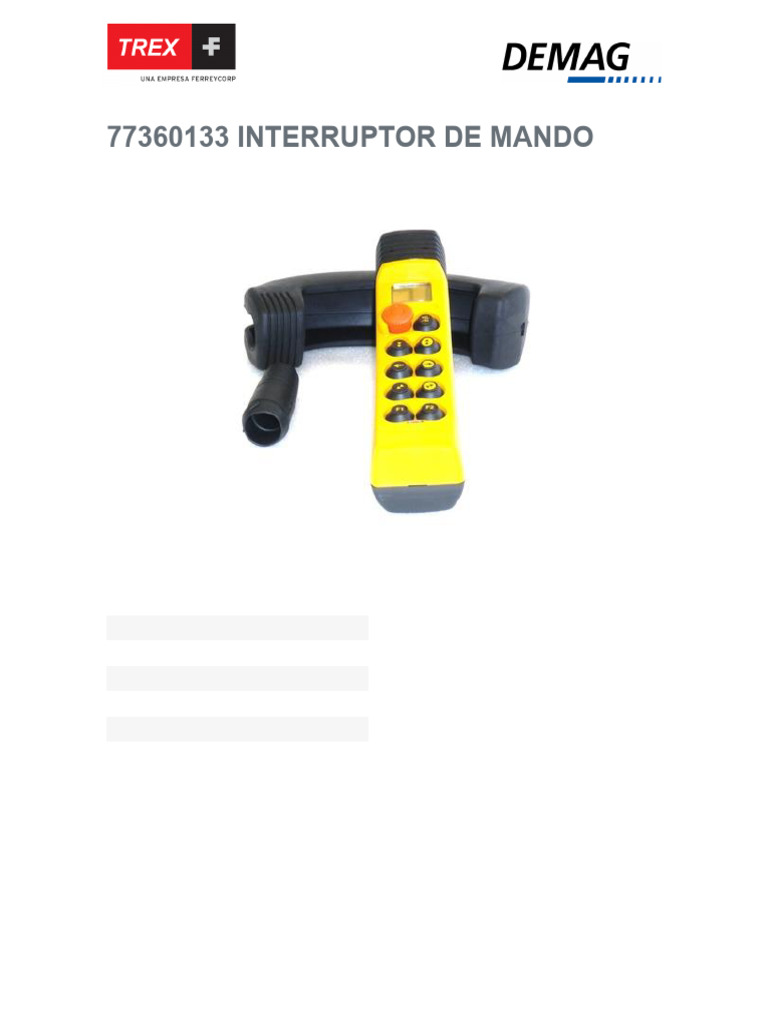 Esp. Técnica Botonera DEMAG - DSE10-R 2V2 | PDF