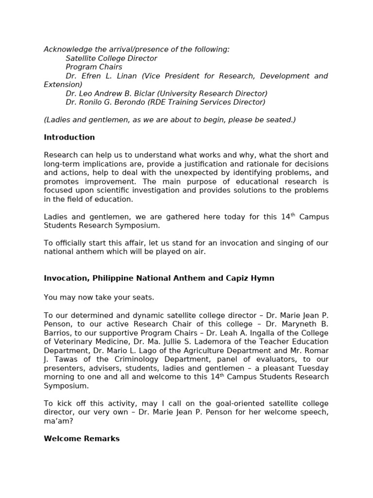 Script For Research SYmposium | PDF | Foreign Language Studies