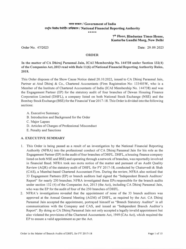 DHFL Nfra | PDF | Audit | Auditor's Report