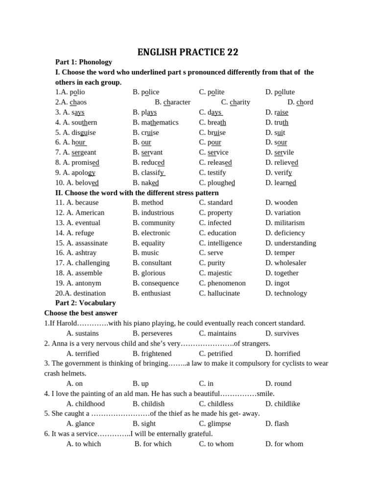 ENGLISH PRACTICE 22 | PDF | Tiger | Asia