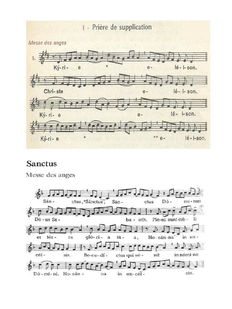 Kyriales Messe Des Anges Partitions | PDF