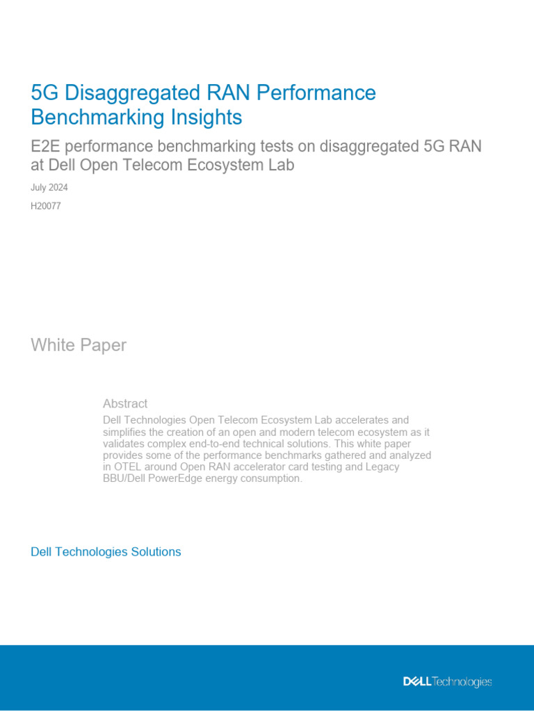 h20077 5g Disaggregated Ran Performance Benchmarking Insights WP | PDF | Central Processing Unit ...