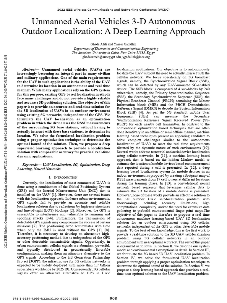 Unmanned Aerial Vehicles 3-D Autonomous Outdoor Localization - A Deep ...