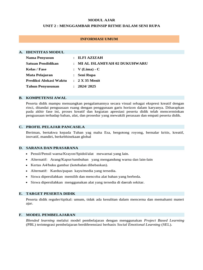 Menggambar Prinsip Ritme Seni Rupa | PDF | Karier & Perkembangan