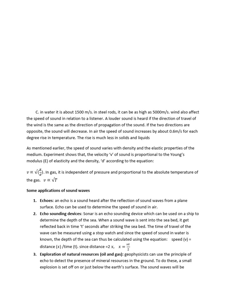 17593_SOUND WAVES & Application | PDF | Sound | Gases