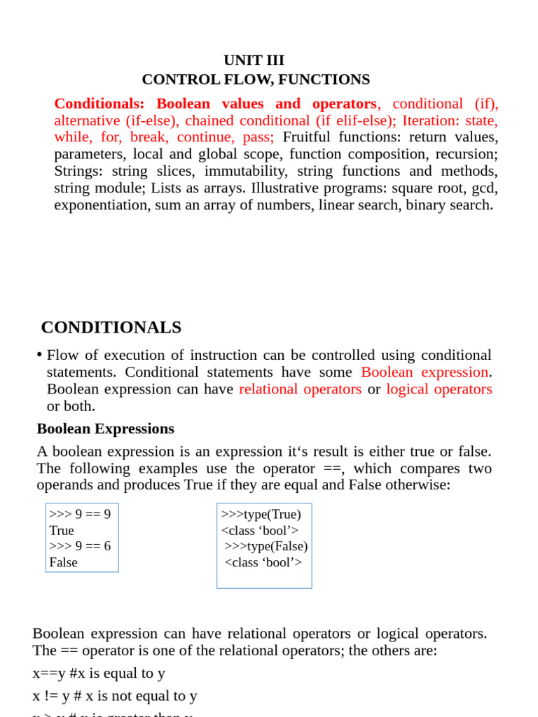 Unit_III | PDF | Parameter (Computer Programming) | Control Flow