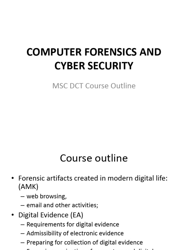 Computer Forensics and Cyber Security - Lesson - 1 | PDF | Computer Forensics | Evidence